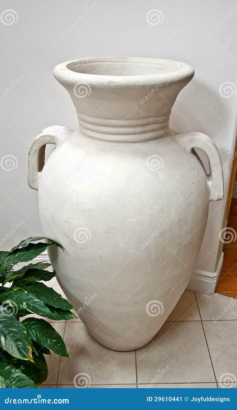 Very Large White Pottery Vase Stock Image - Image of pottery, plant ...