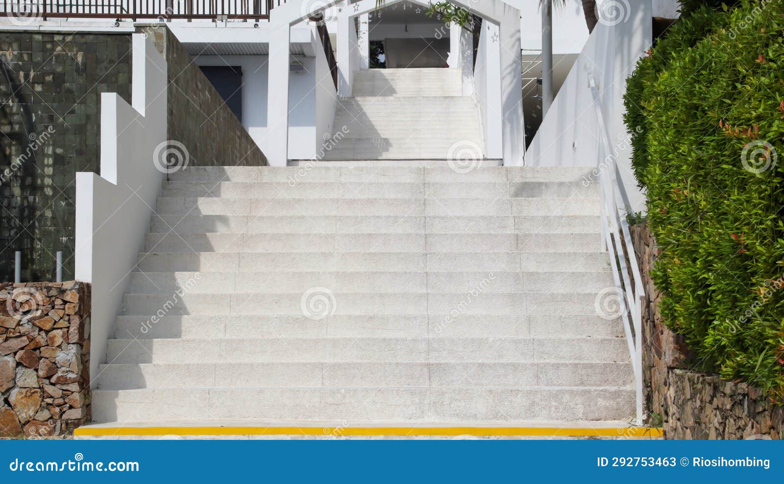 A Very Large and Wide Outdoor White Staircase Stock Image - Image of ...