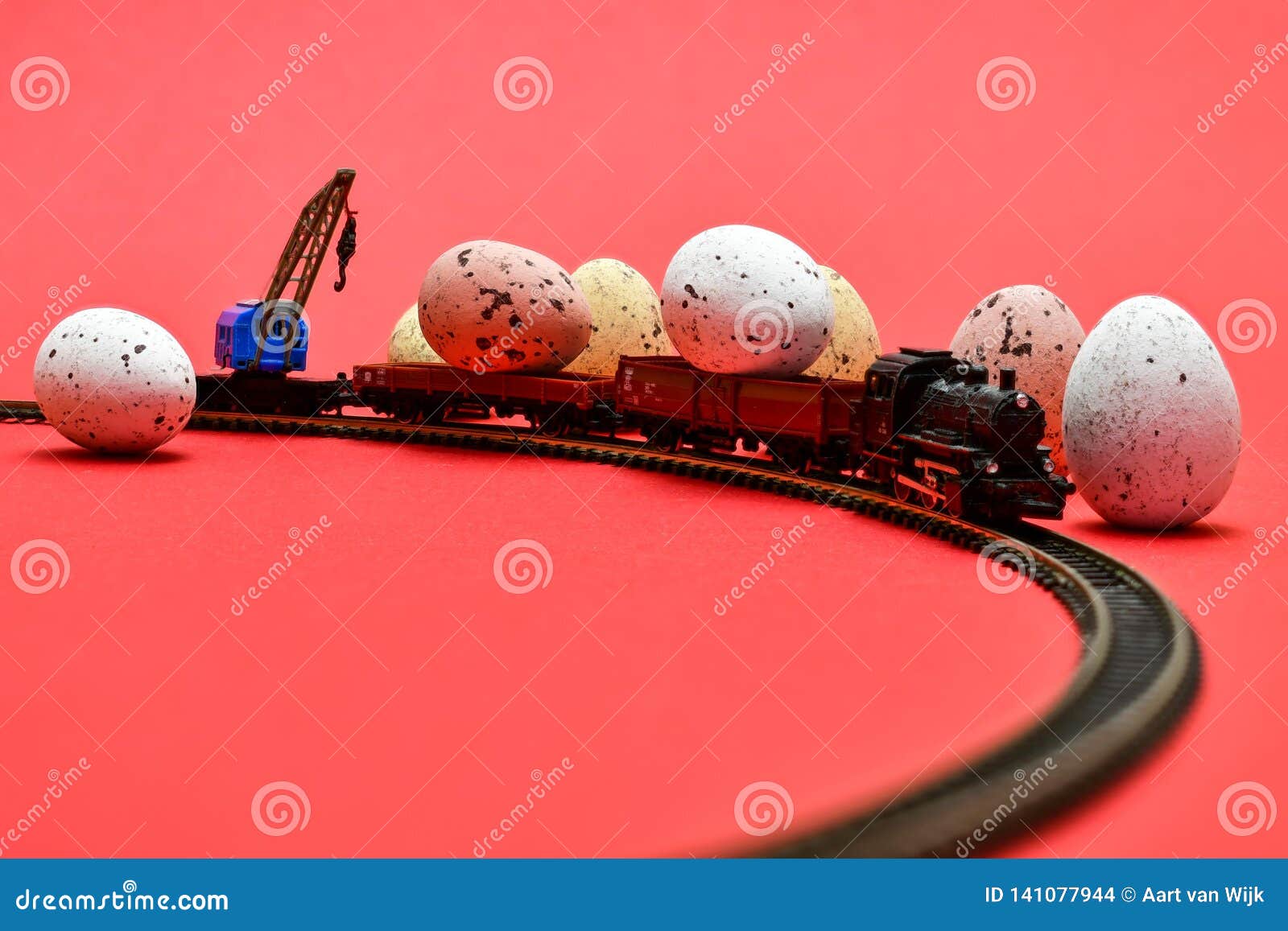 A Very Little Easter Train with Huge Eggs Stock Photo - Image of eggs ...