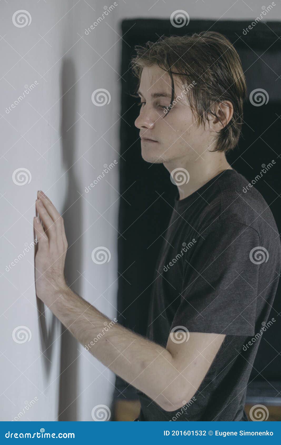 A Very Lonely Guy at Home Suffers from the Fact that he is Alone and ...