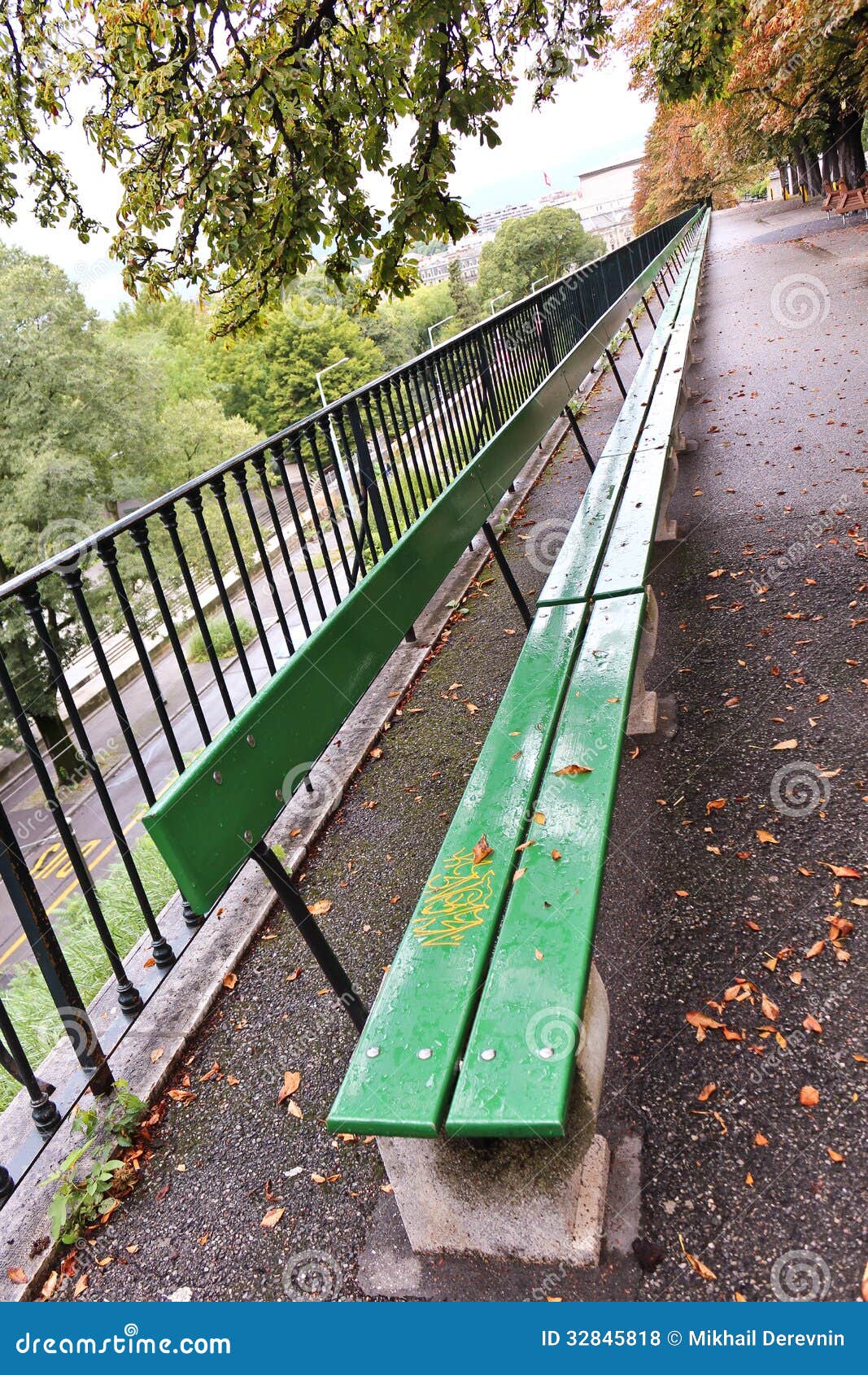 Very long bench stock photo. Image of garden, park, geneva - 32845818
