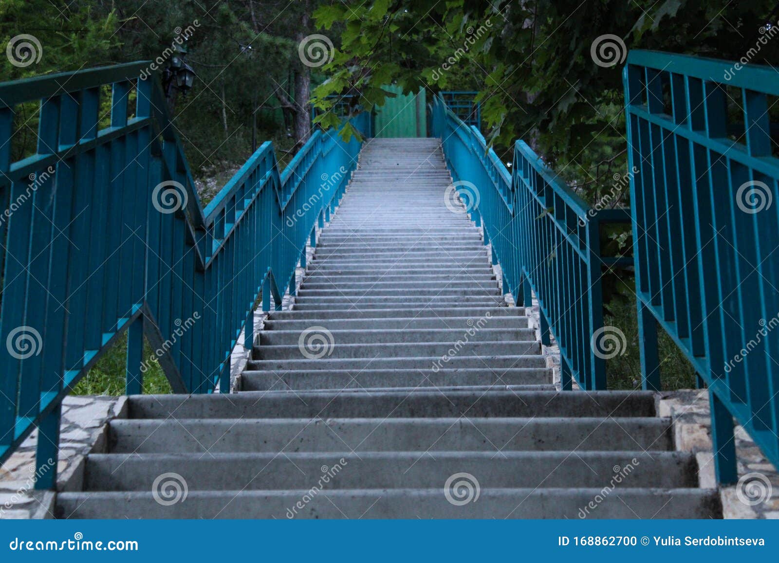 Very Long Concrete Staircase Leading To a Dead End Stock Photo - Image ...