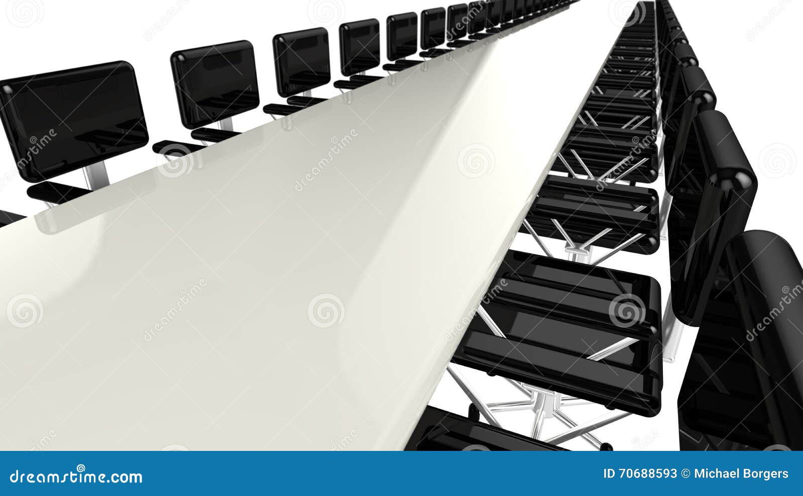 Very long conference table stock illustration. Illustration of business ...