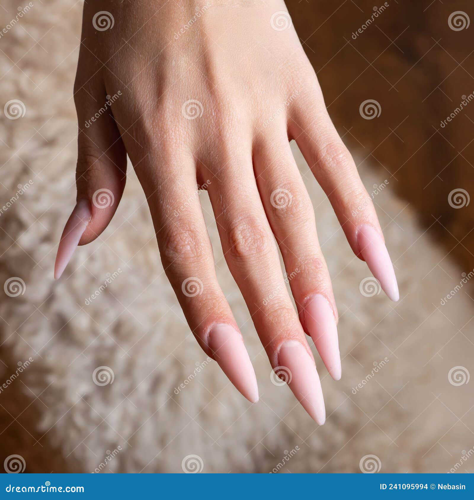 Very Long Extended Nails on a Thin Hand Stock Photo - Image of fashion ...