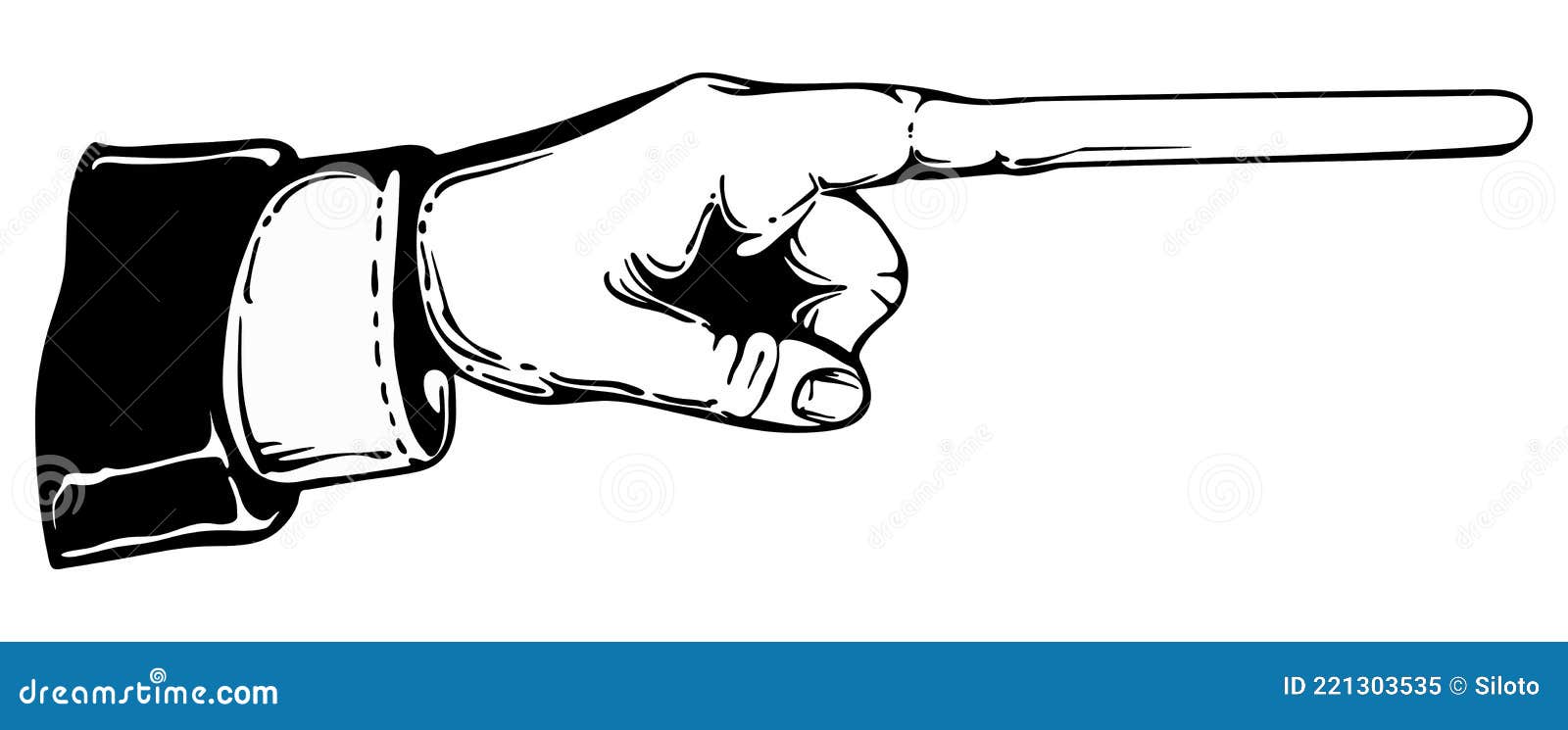 Pointing Long Finger Flat Cartoon Vector Illustration. Hand Of The ...