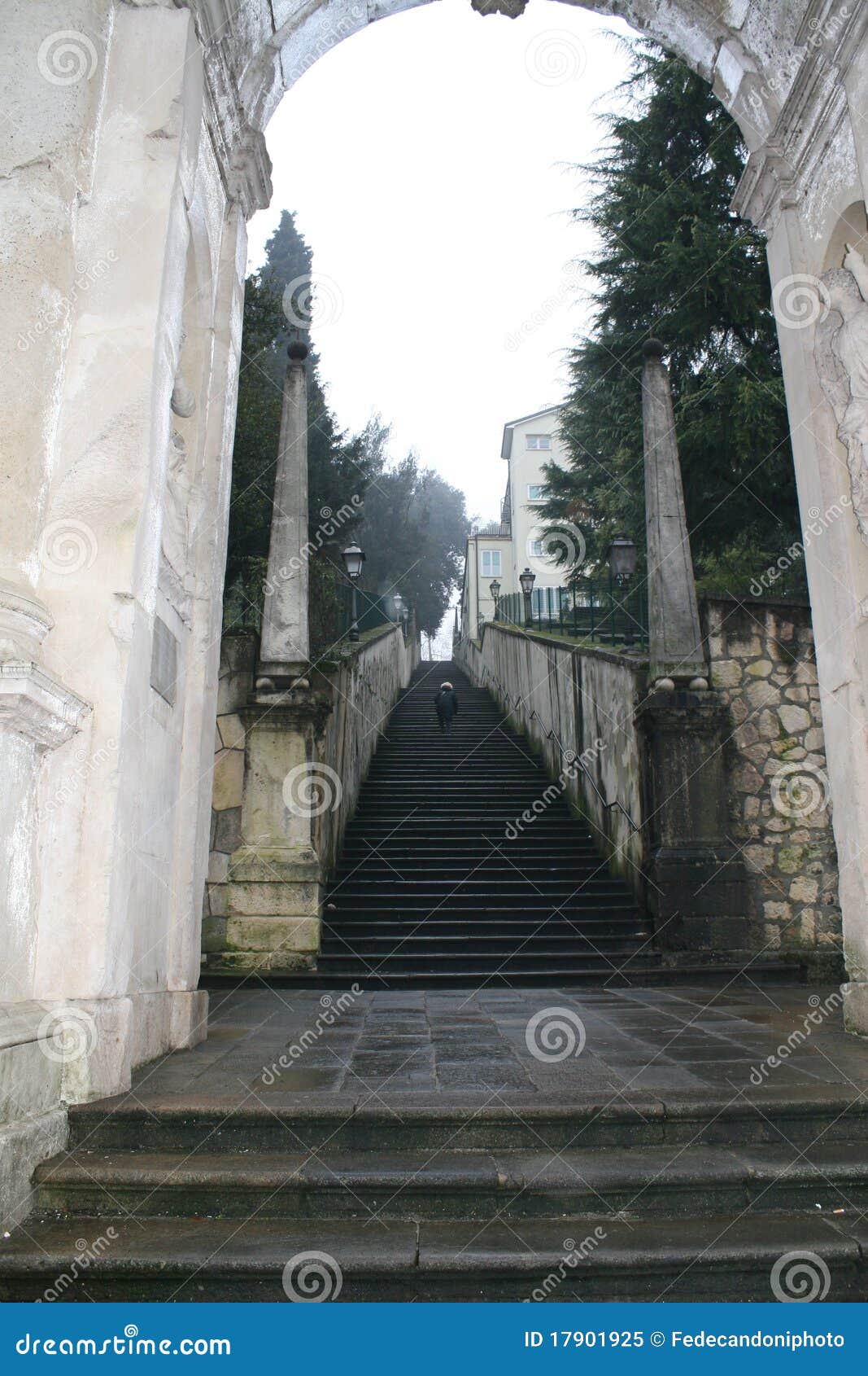 Very Long Staircase that Leads Pilgrims Stock Image - Image of walking ...