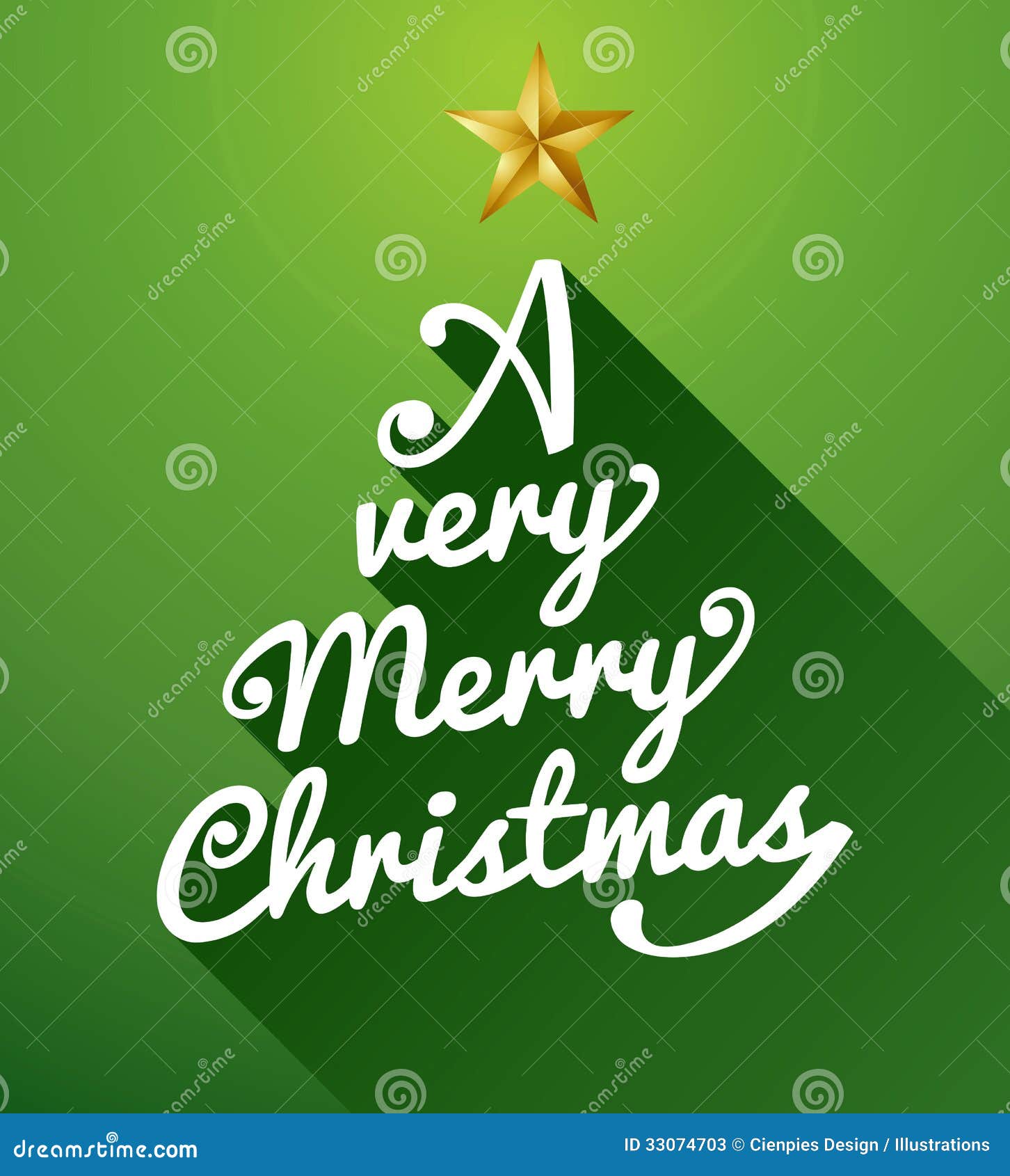 A Very Merry Christmas Tree Composition. Stock Vector - Illustration of ...