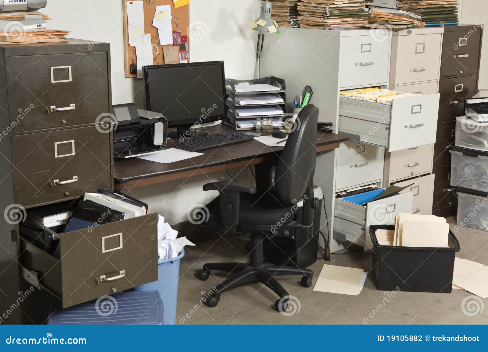Very Messy Office stock photo. Image of cabinet, unorganized - 19105882