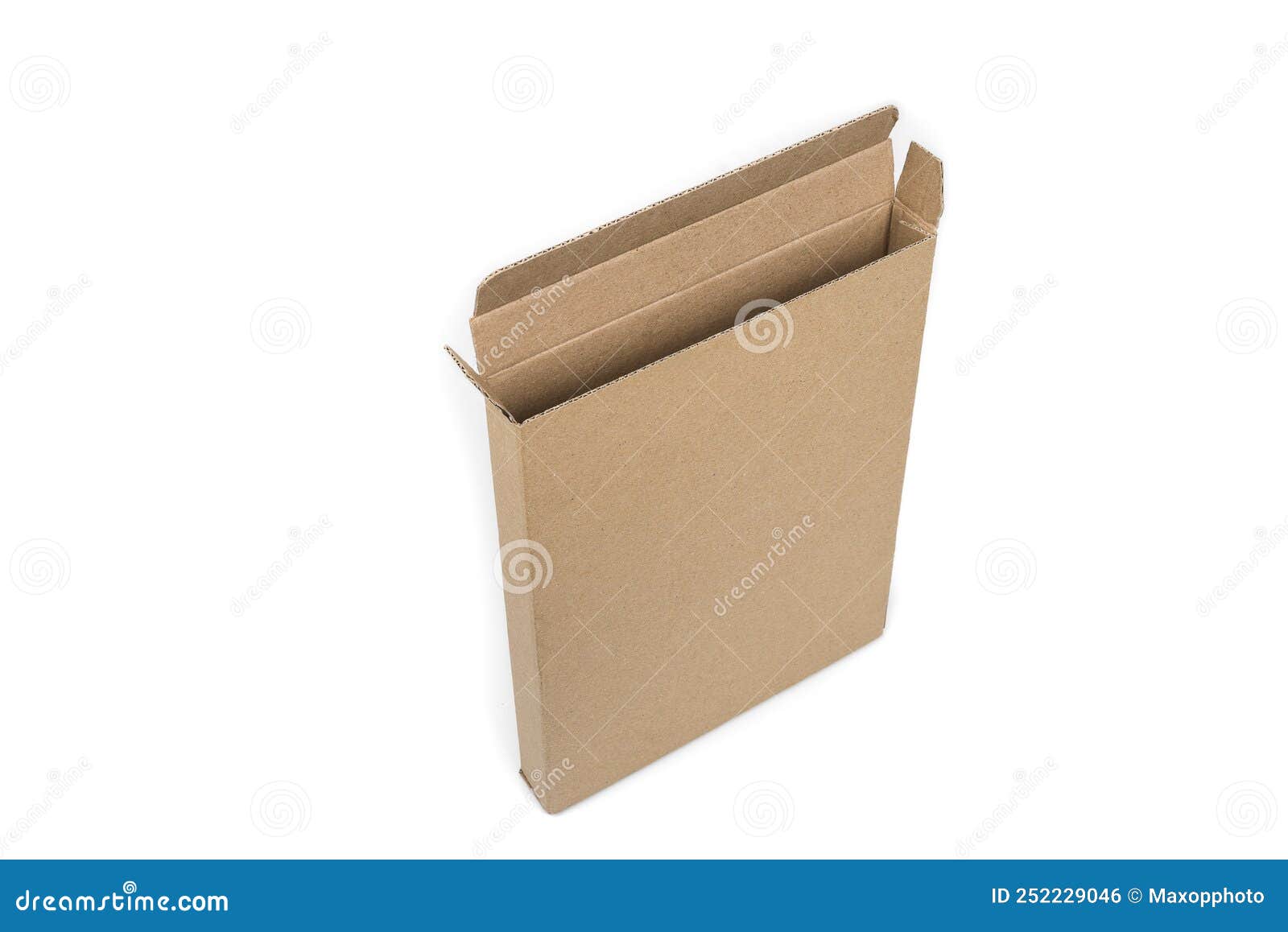 Very Narrow Cardboard Box on a White Stock Photo - Image of business ...