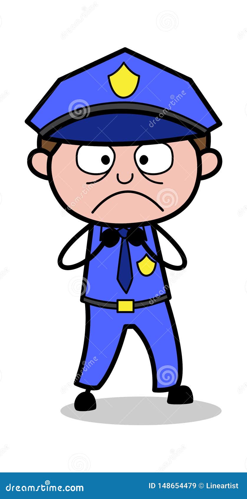 Very Nervous - Retro Cop Policeman Vector Illustration Stock ...