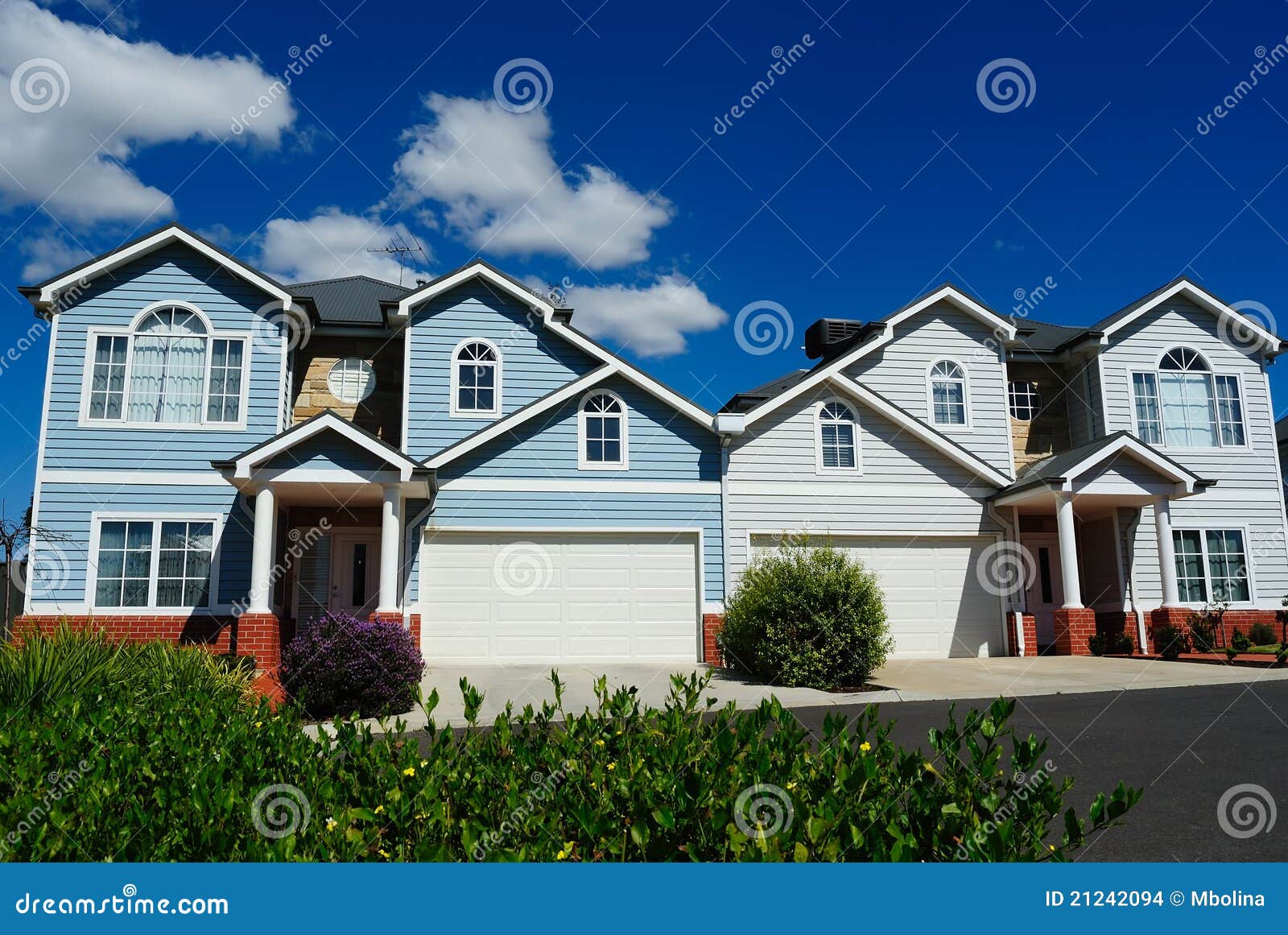 Very Nice, Attractive Bright Houses Stock Photo - Image of landscaped ...