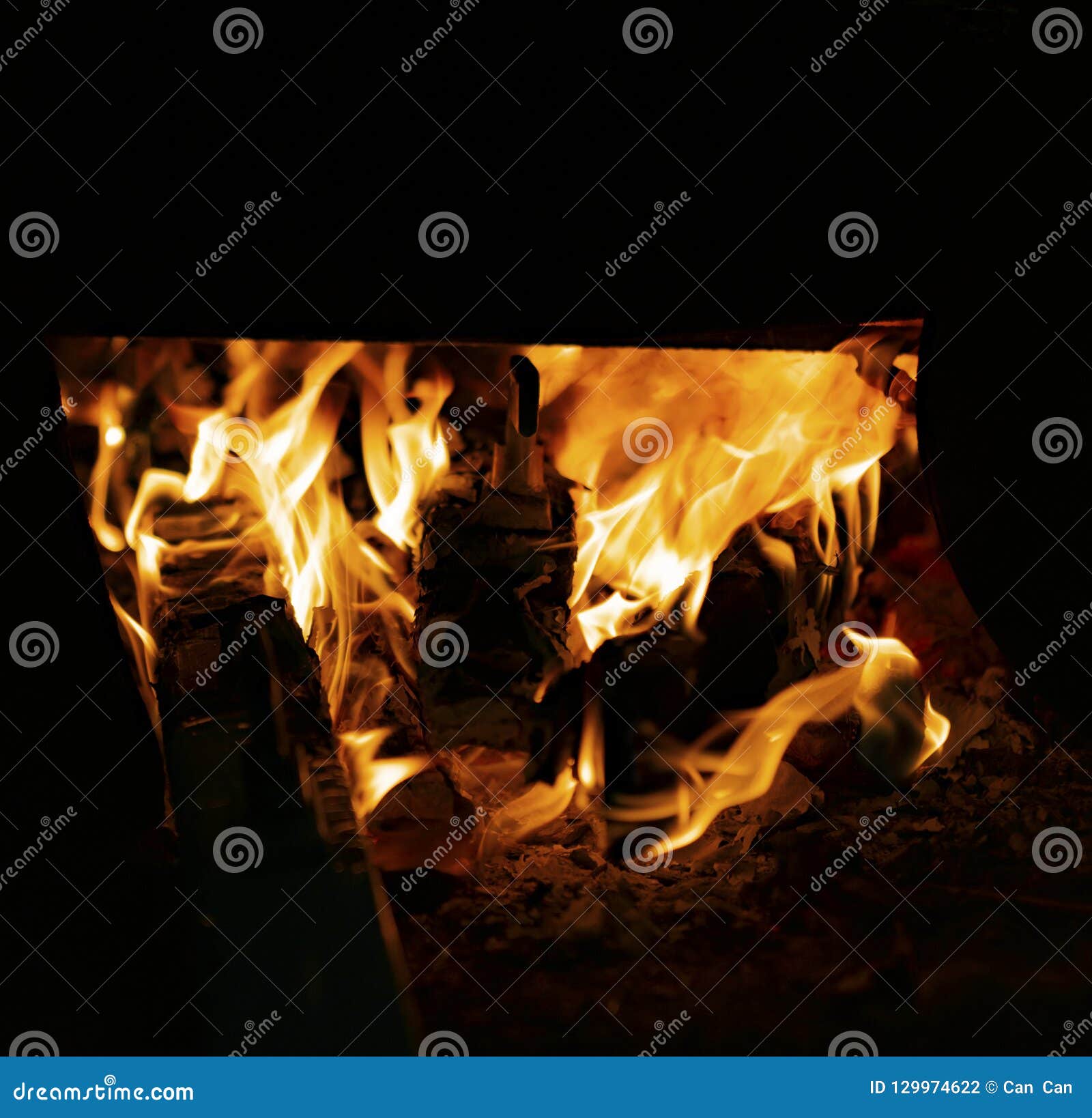 A Very Nice Fire Burning in the Open Field Stock Photo - Image of hell ...