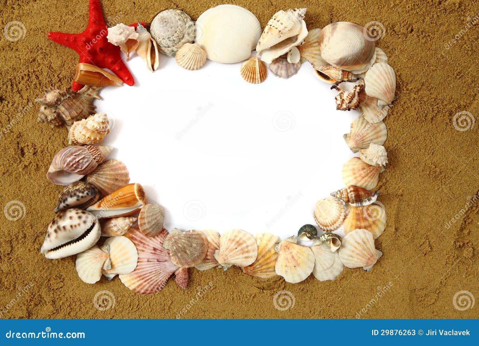 Sand frame with the shells stock image. Image of tropics - 29876263