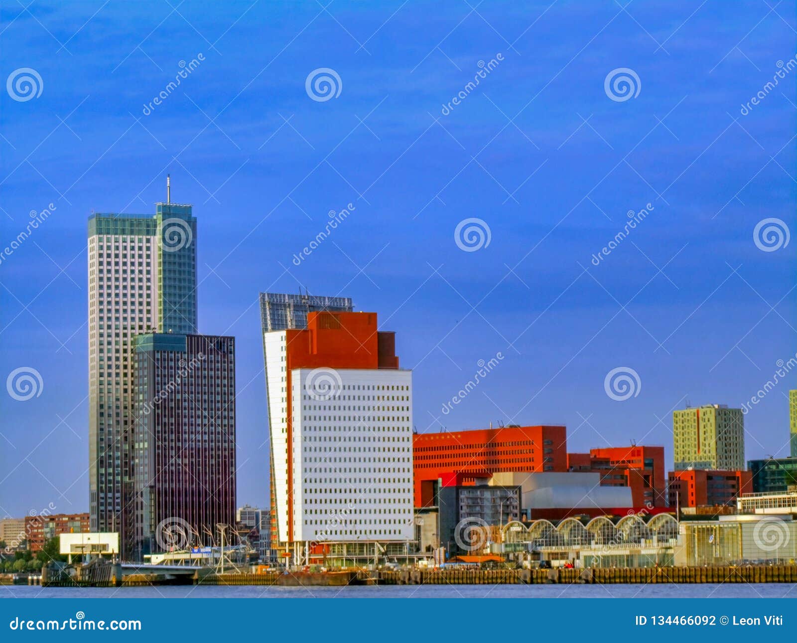 Very Nice View of Rotterdam Editorial Photography - Image of blue, port ...