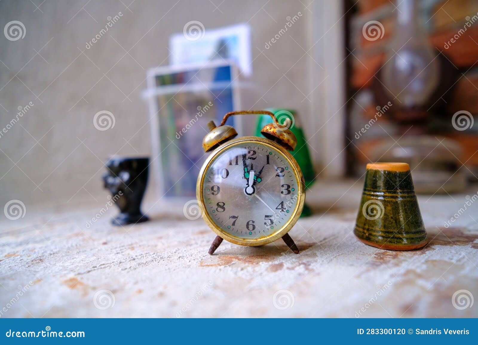 Very Old Alarm Clock. Concept of Time. Stock Photo - Image of number ...