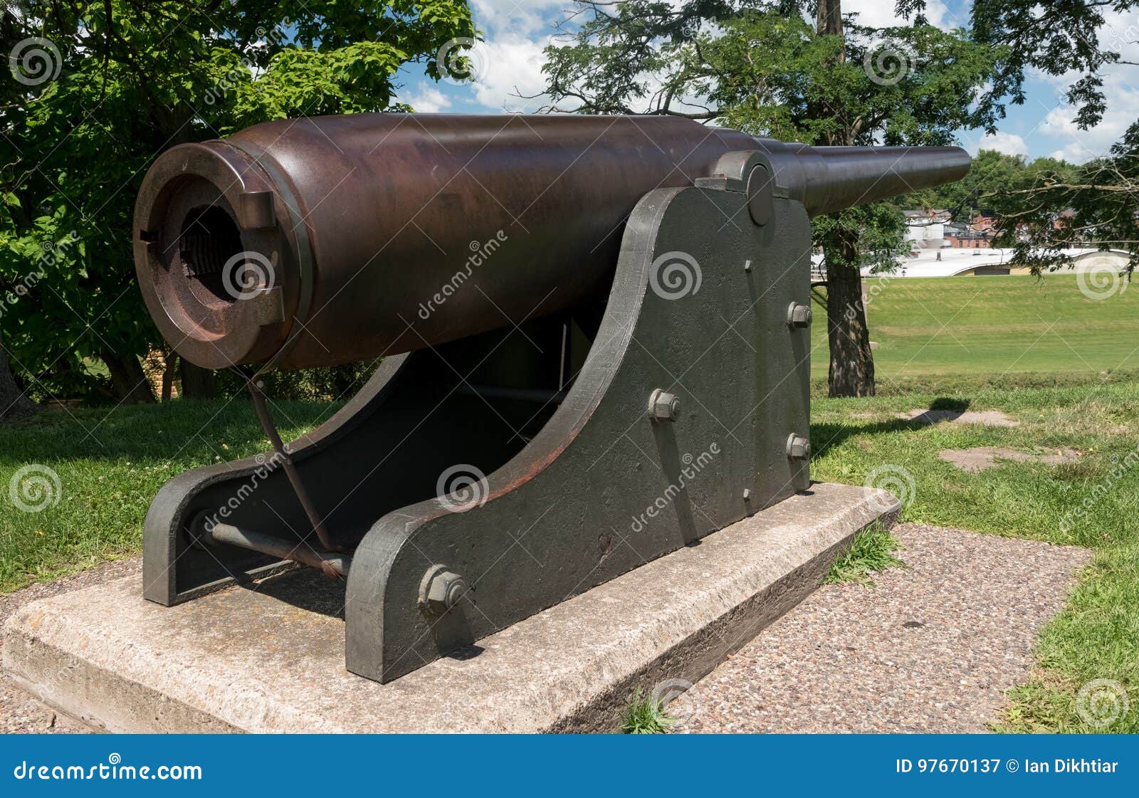 Very Old Artillery Canon in a Park Stock Image - Image of logo ...
