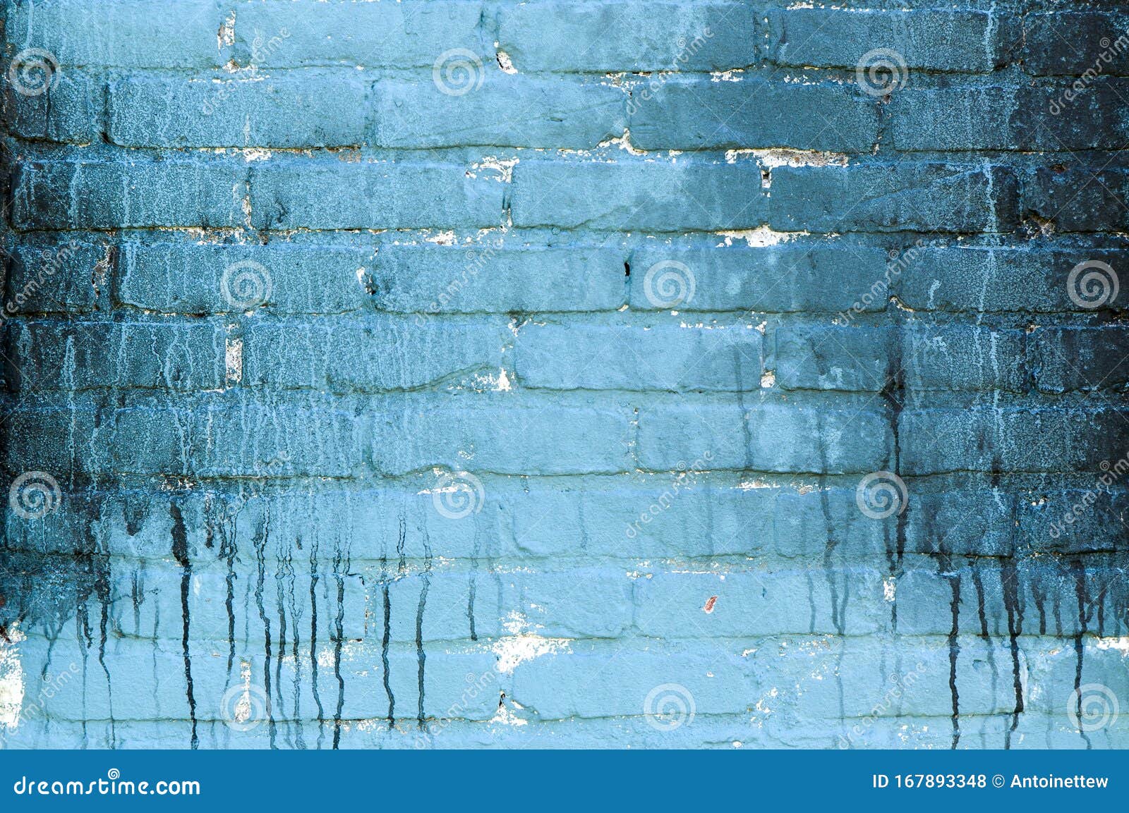Old Blue Painted Wall With Dirt Dripping Down Stock Photo - Image of ...