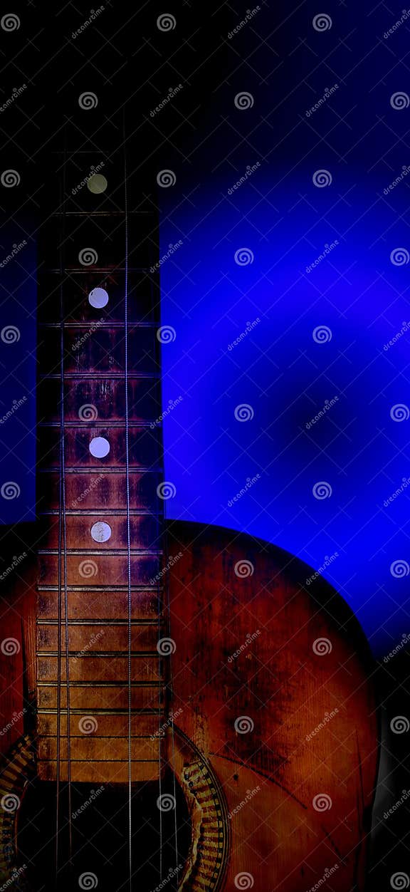 Very old blues guitar stock image. Image of antique, grunge - 7984055