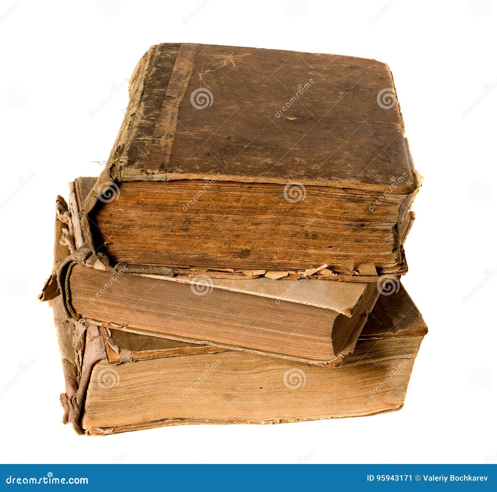 Very Old Book Isolated on White. Stock Image - Image of border, ancient ...