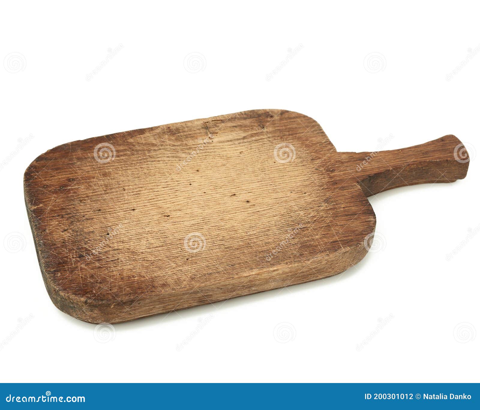 Very Old Brown Rectangular Wooden Kitchen Cutting Board with Handle ...