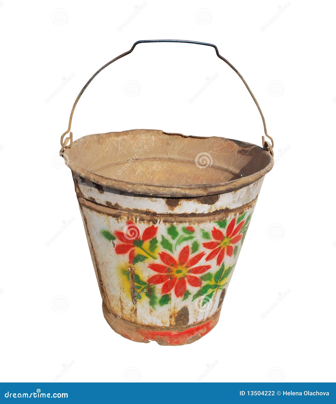 Very Old Bucket stock photo. Image of decorated, white - 13504222