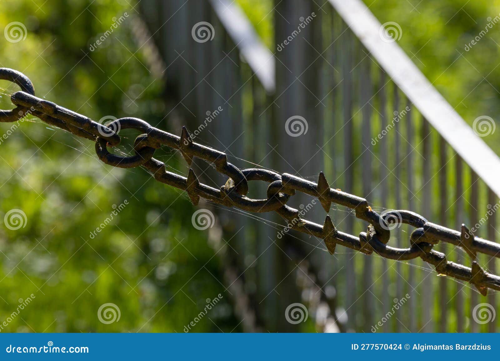 Very Old Chain To a Fence in a Cemetery Stock Photo - Image of locked ...