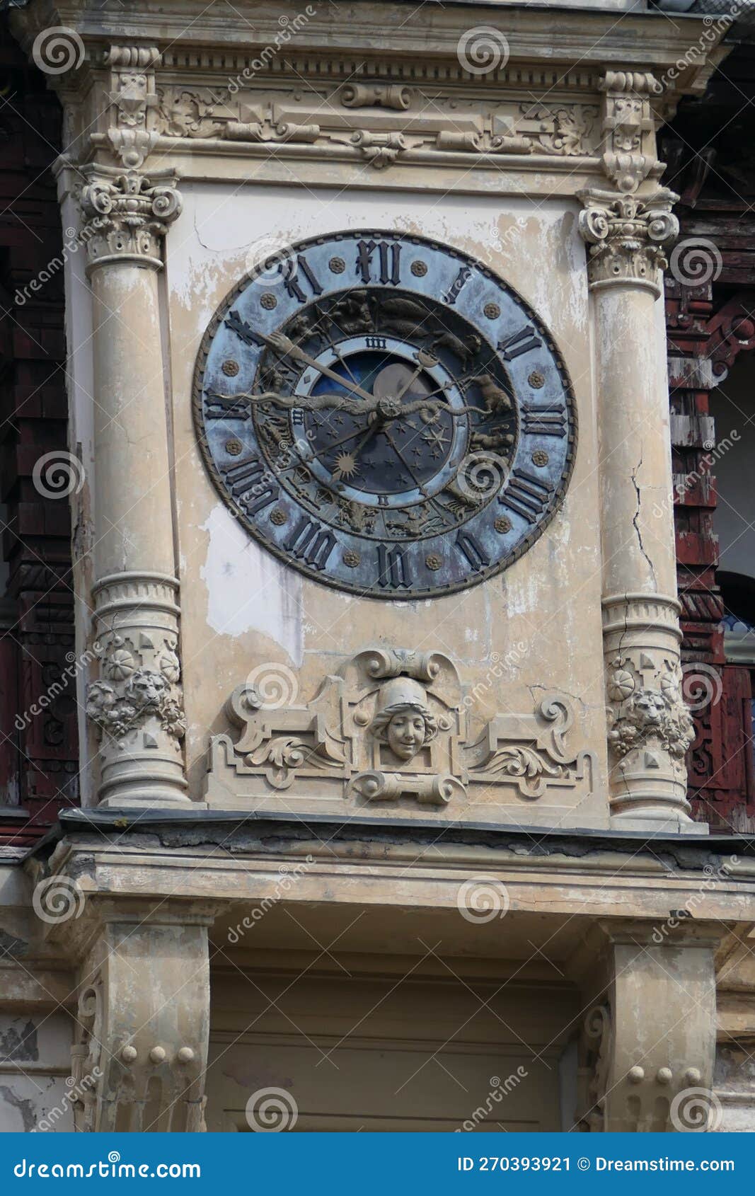 A Very Old Clock from a Castle Tower Stock Image - Image of castle ...