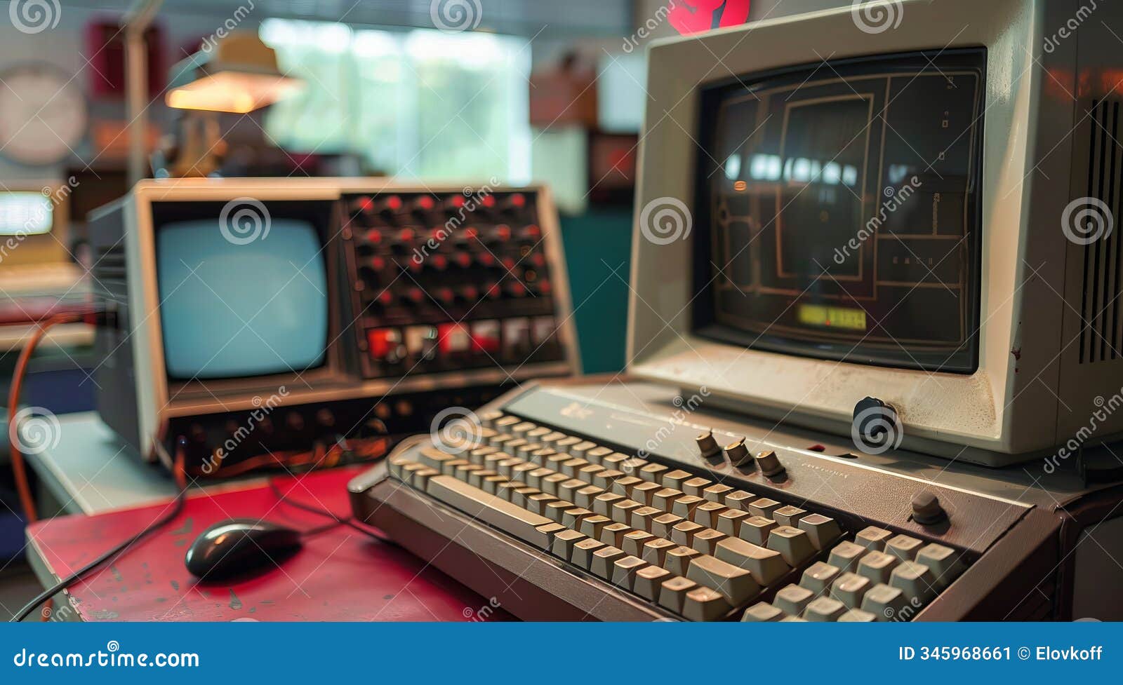 Very Old Computer Keyboard and Terminal Stock Image - Image of history ...