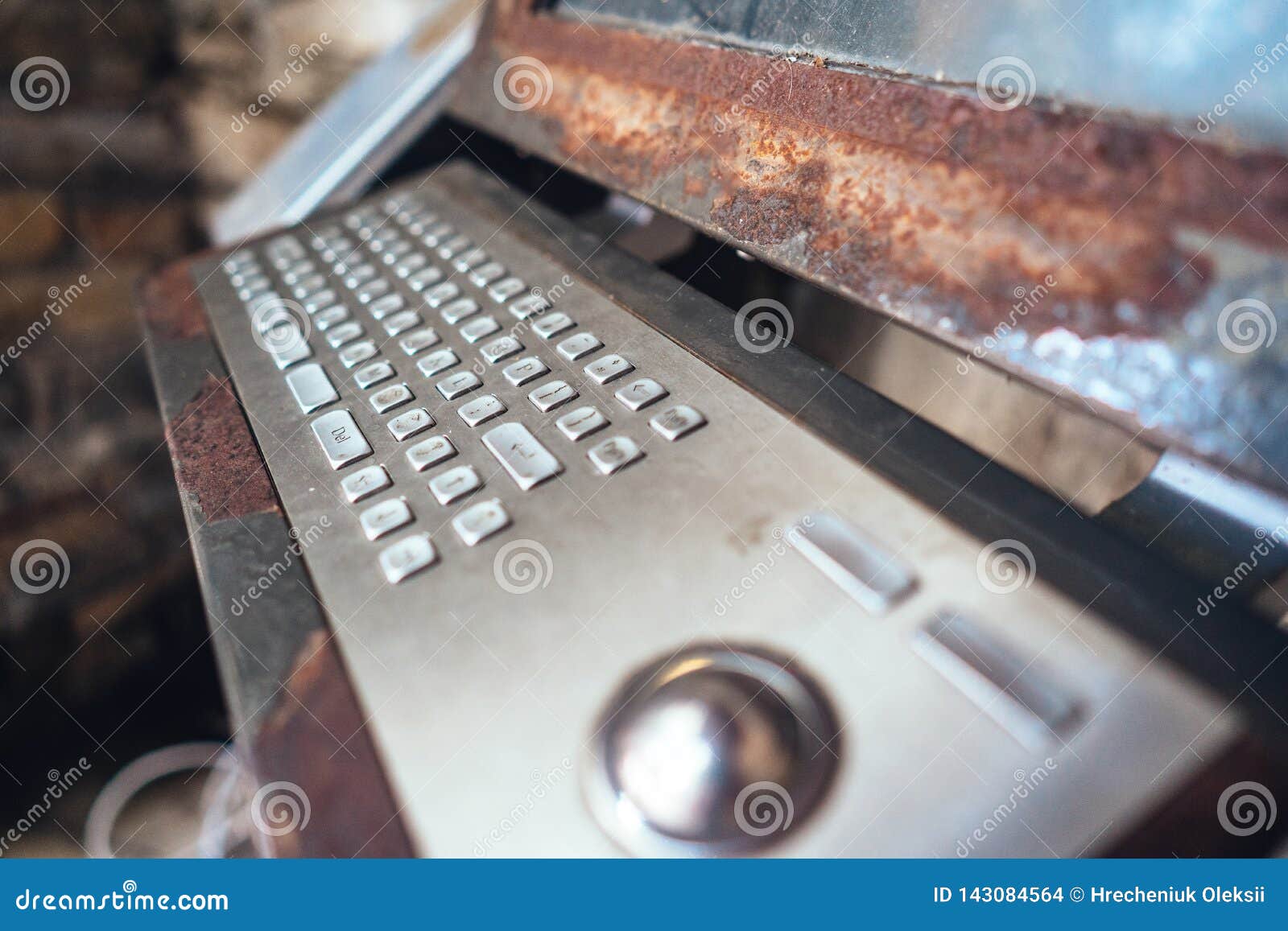 Very Old Computer, Rusty Keyboard with Monitor Stock Photo - Image of ...