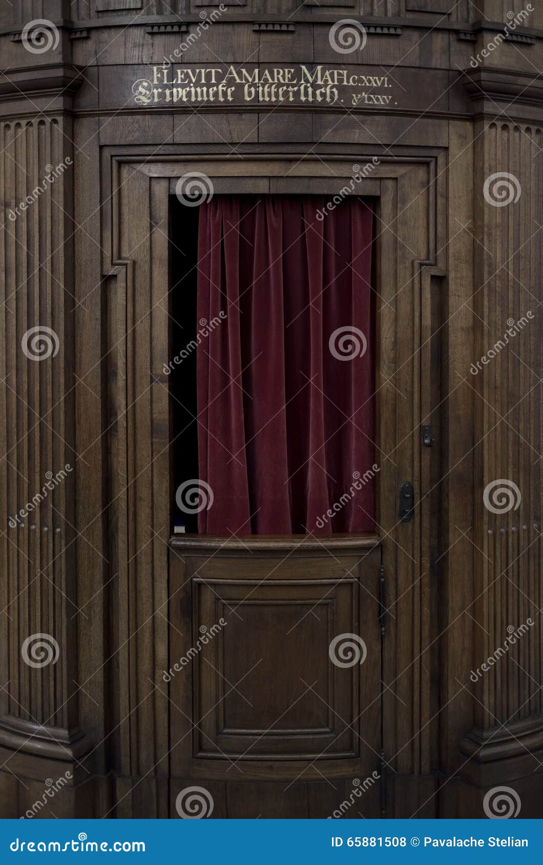 Very Old Confessional Booth Stock Photo - Image of details, interior ...