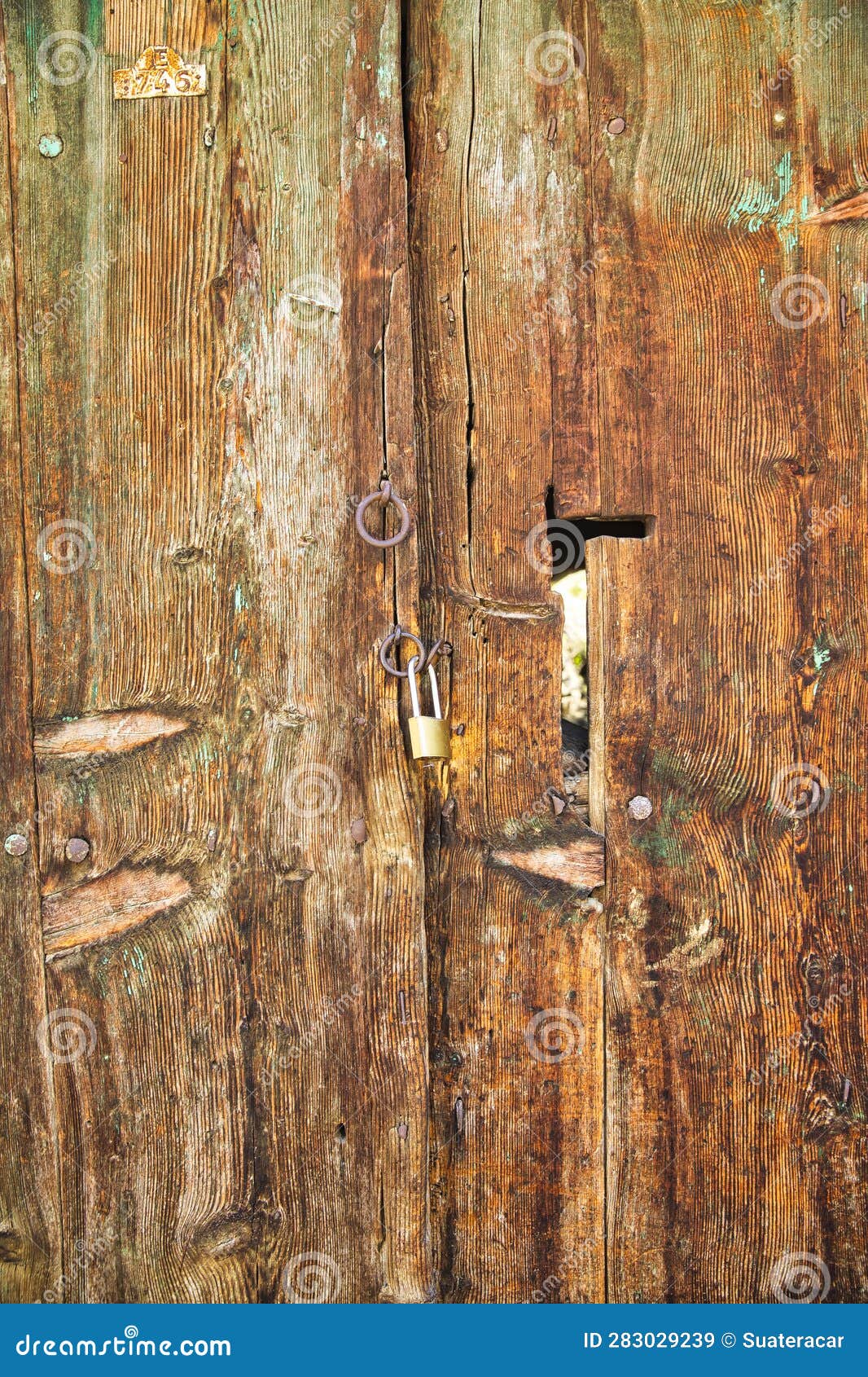 A Very Old Door with a Beautiful Solid Wood Texture. Stock Image ...