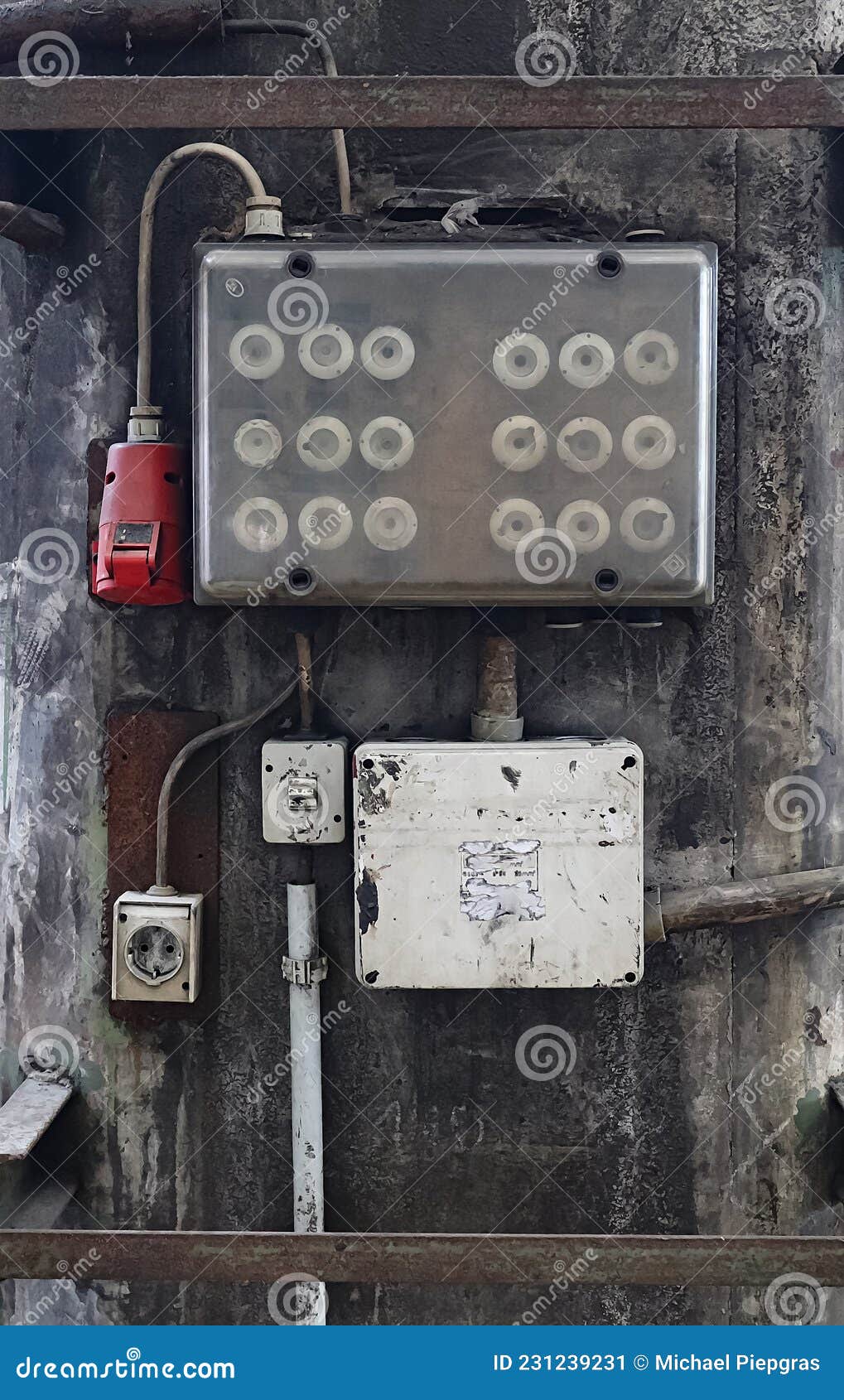 Very Old Electric Installtion with Cables and Fuses Stock Image - Image ...