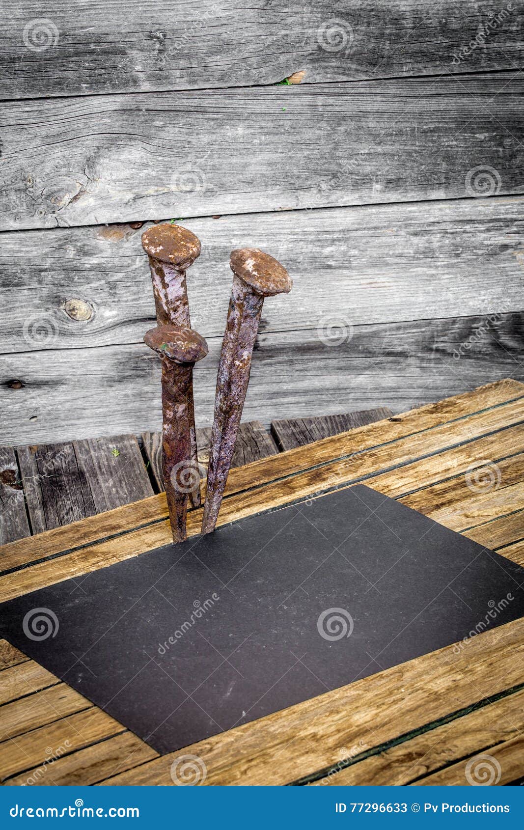 Very Old Large Nails on a Beautiful Wooden Background, Rusty Stock ...