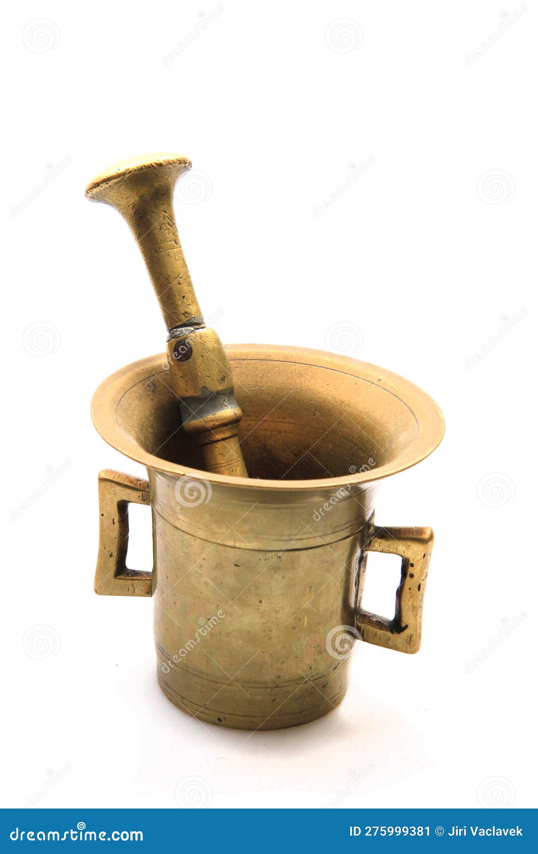 Very old metal mortar stock image. Image of crush, mortar - 275999381