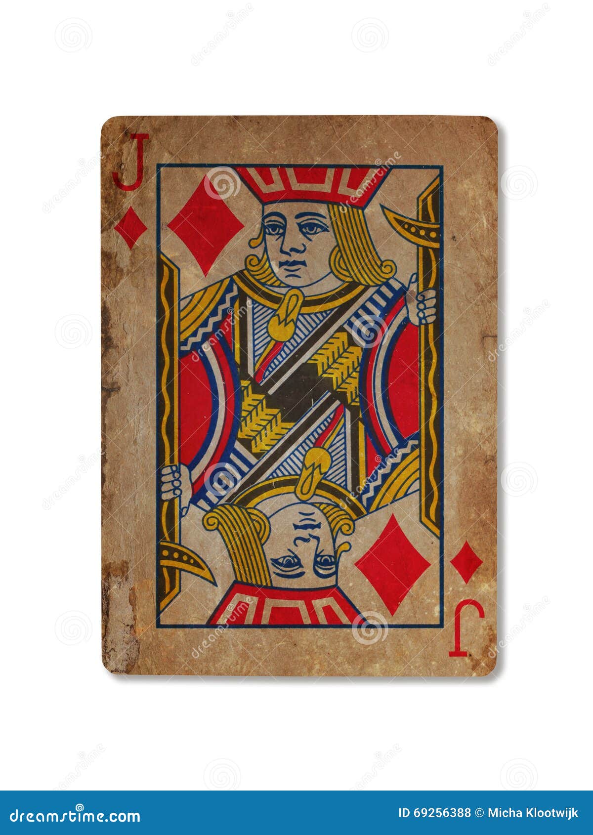 Very Old Playing Card, Jack of Diamonds Stock Photo - Image of symbol ...