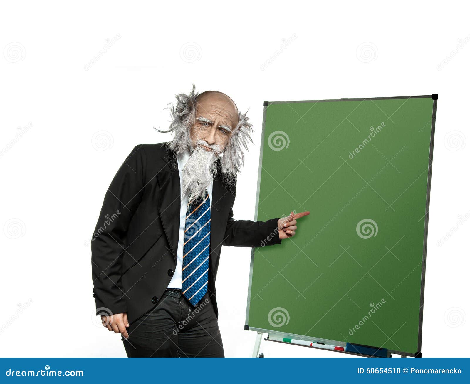 Very Old Professor Points To the Blackboard Stock Photo - Image of ...