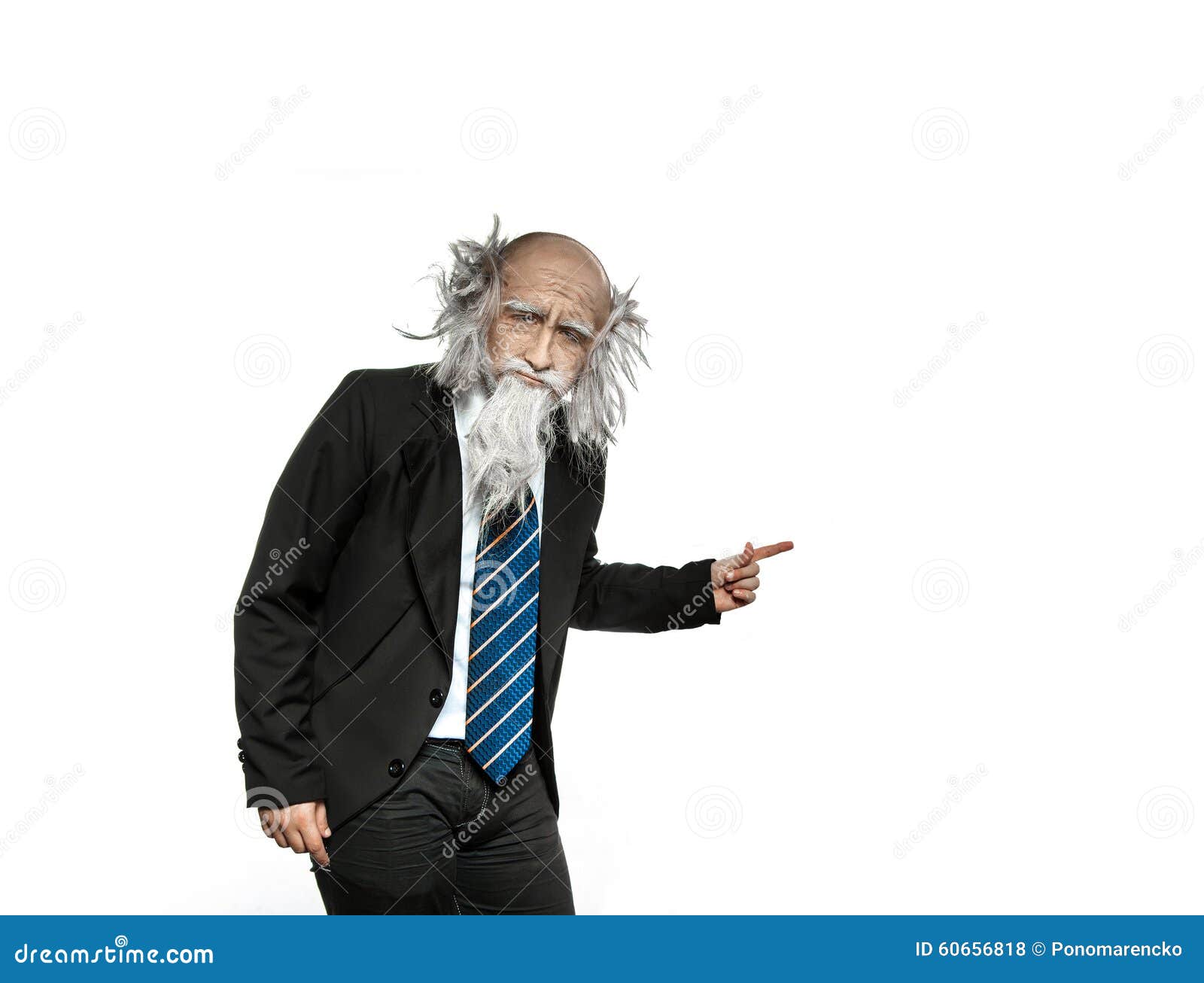 Very Old Professor Points To the Copy Space Stock Photo - Image of ...