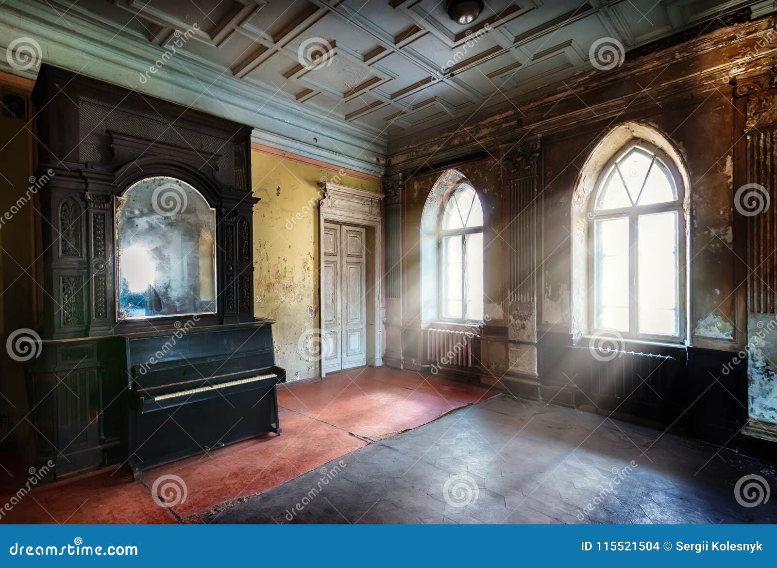 Very old room stock photo. Image of interior, light - 115521504