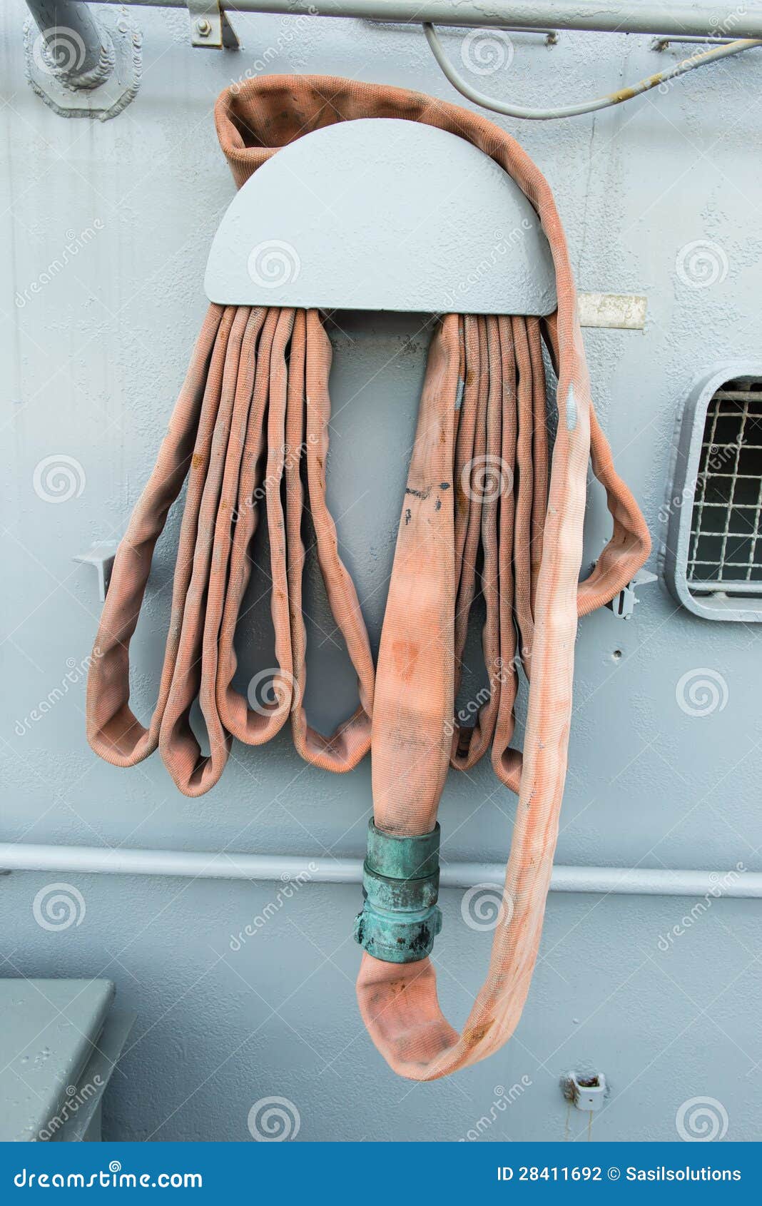 Very Old and Rusty Fire Hose from Battle Ship Stock Photo - Image of ...