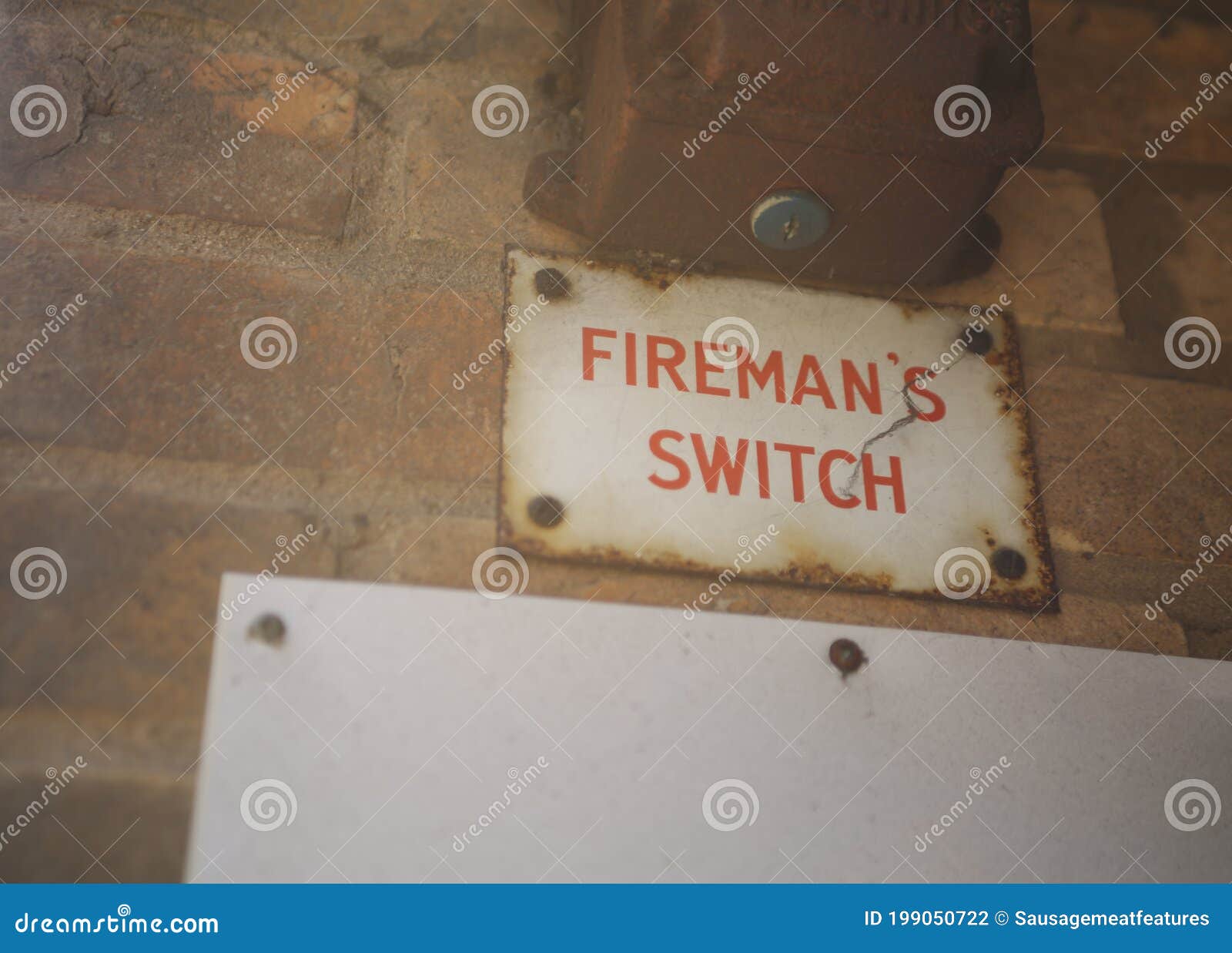 Firemans Switch Antique Sign on Wall Stock Photo - Image of antique ...