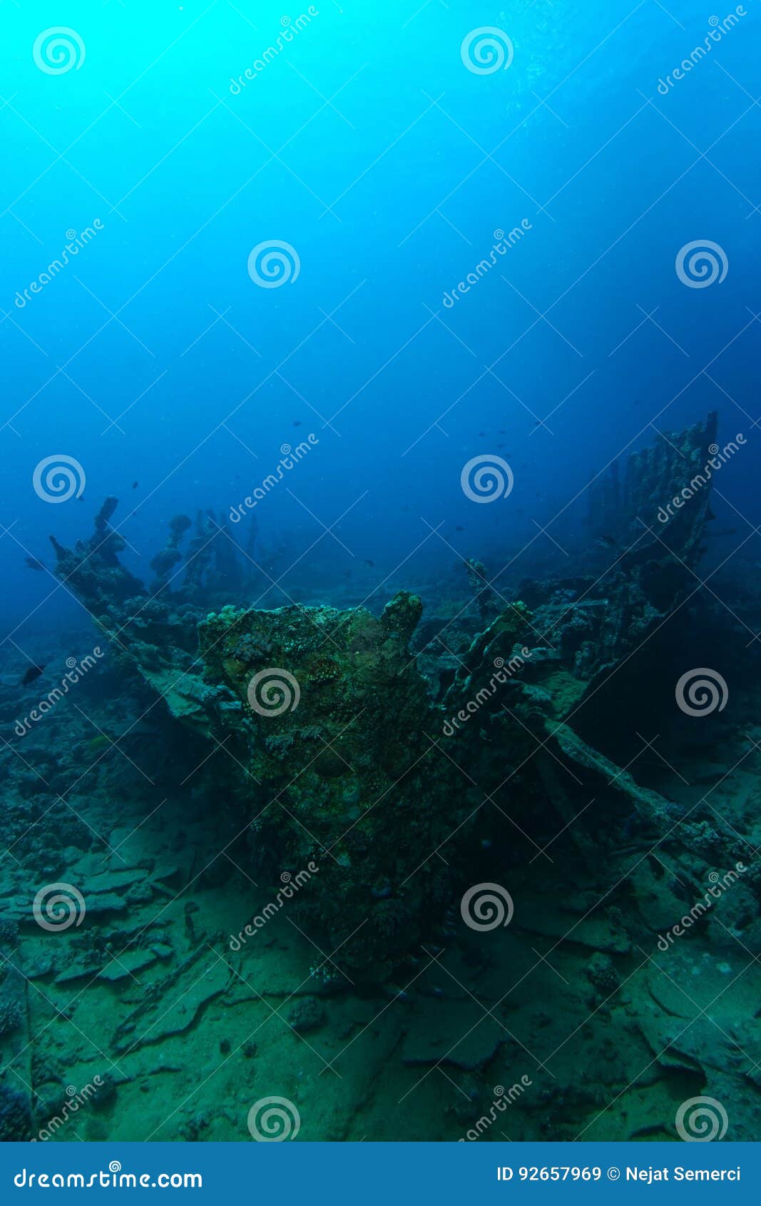 Very Old Ship Wreck From 1800`s Inside The Reef Verticle Royalty-Free ...