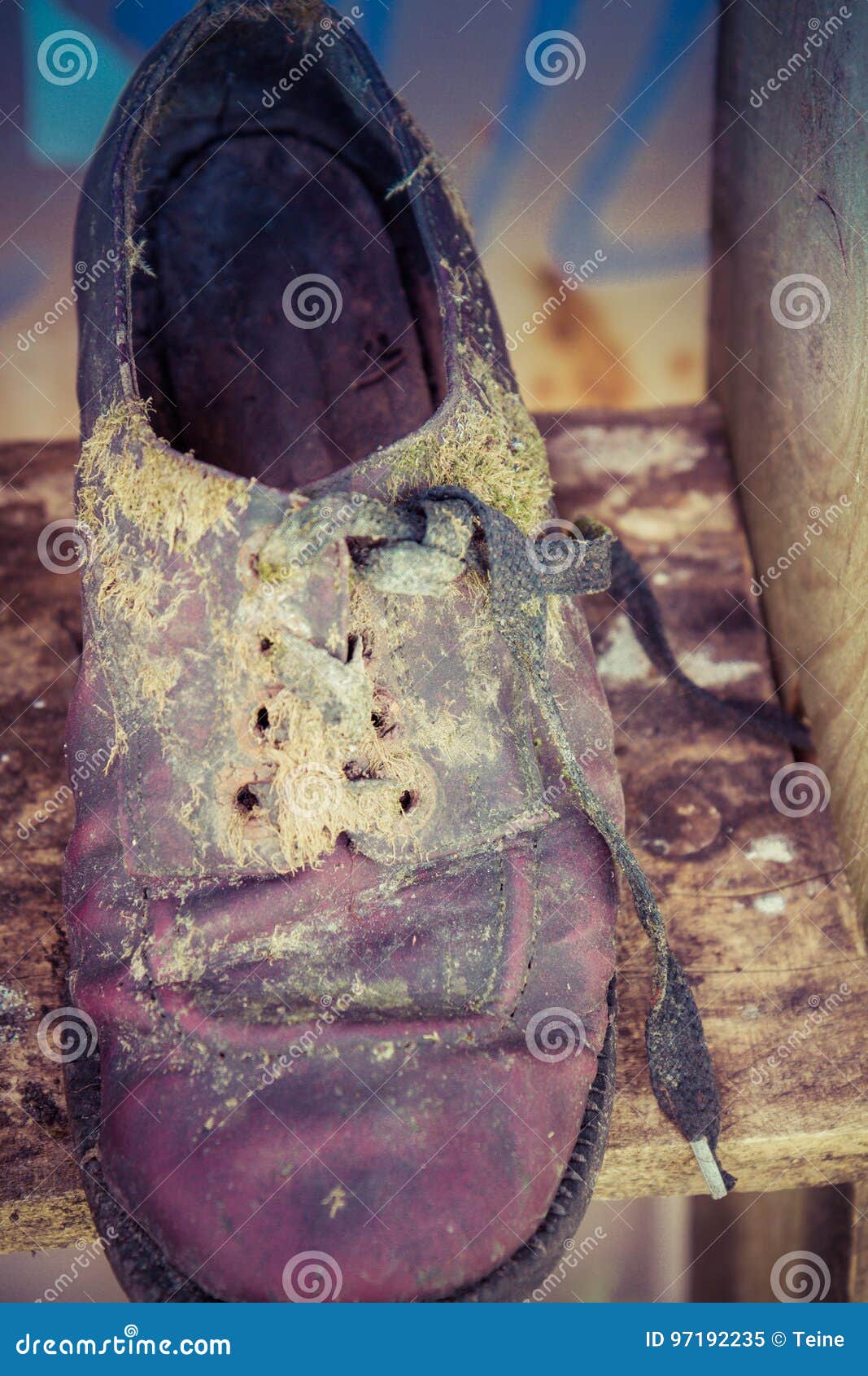 Very old shoe stock image. Image of dirty, shoelaces - 97192235