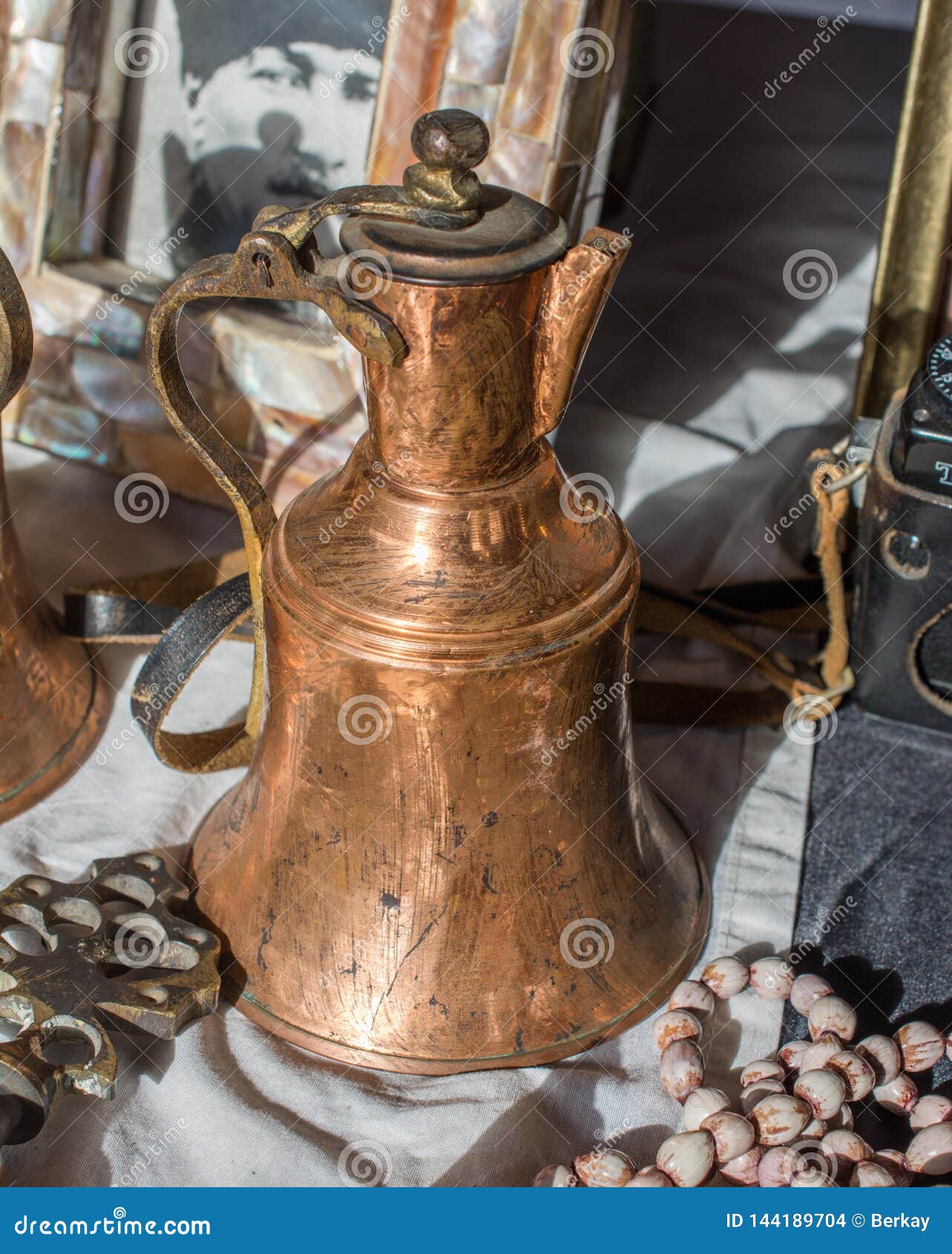 Very Old Style Metal Ewer Water Jar Stock Photo - Image of pottery ...