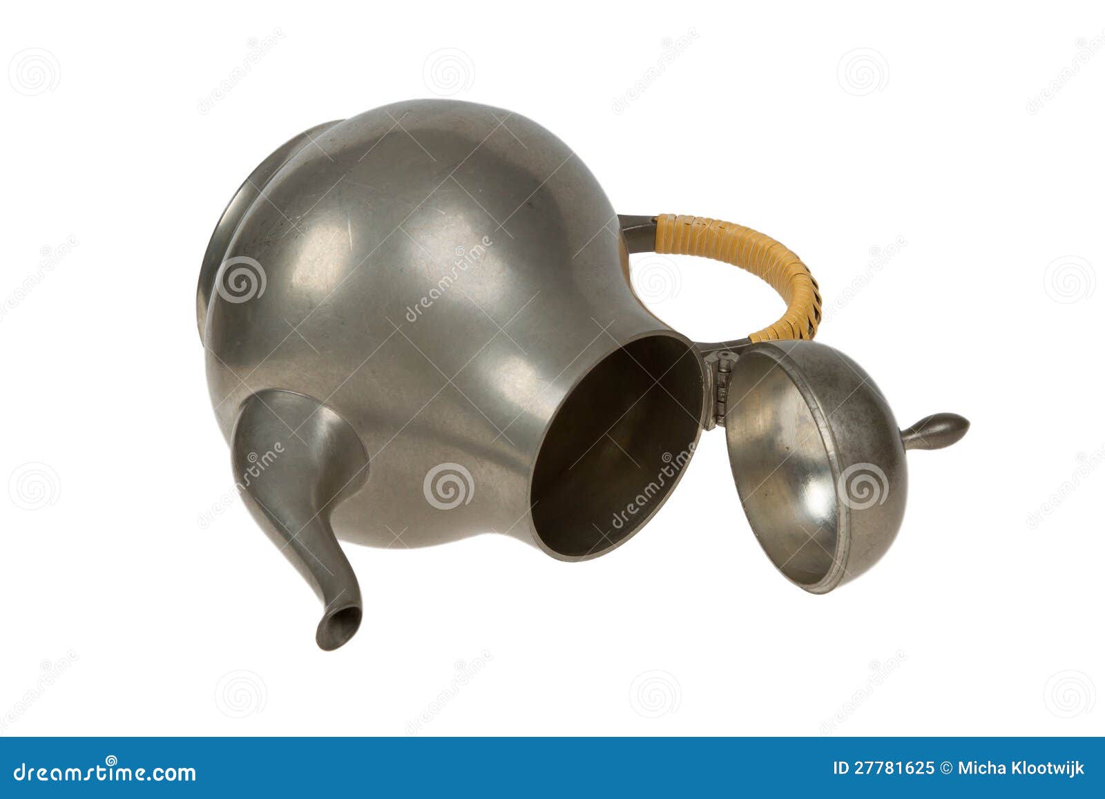 Very Old Tin Tea Pot Full of Scratches Stock Image - Image of antique ...