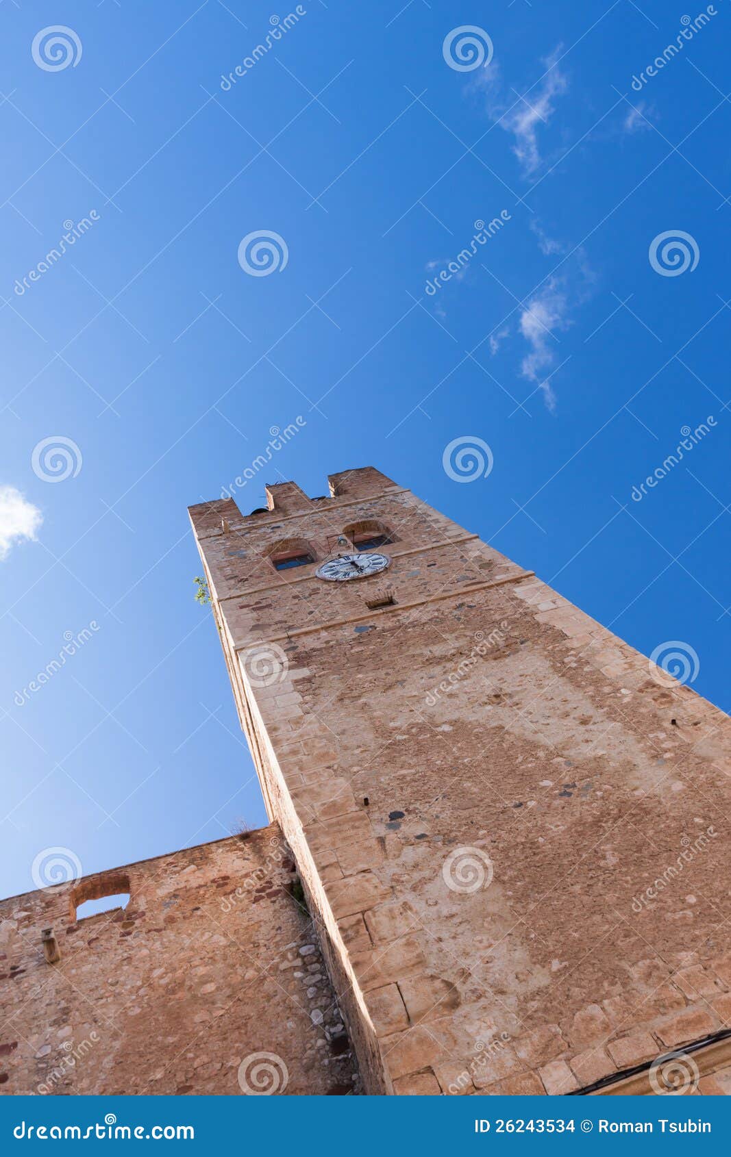 Very Old Tower in in Small Spanish Town Stock Photo - Image of ...