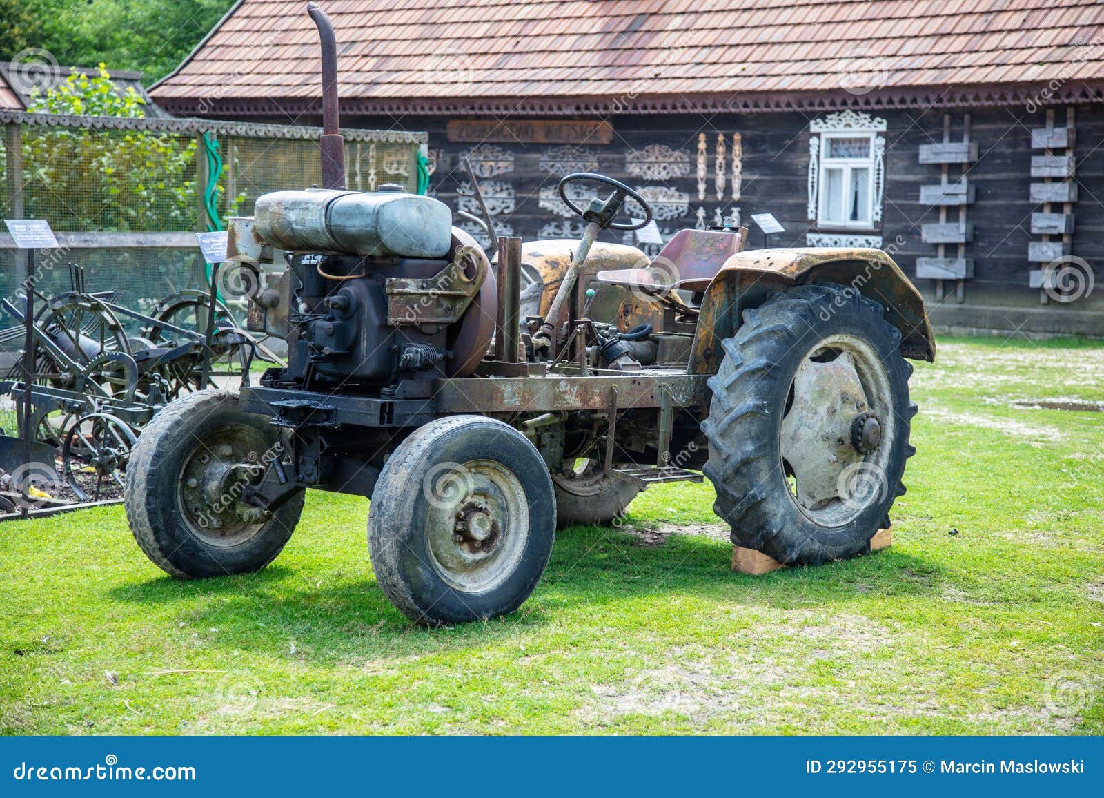 Very Old Tractor is Standing Outside Stock Image - Image of ...