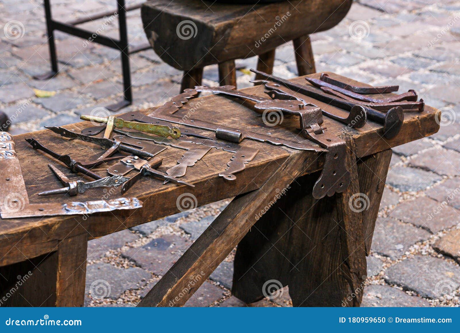 Very Old Traditional Iron Fixings Stock Photo - Image of manual ...