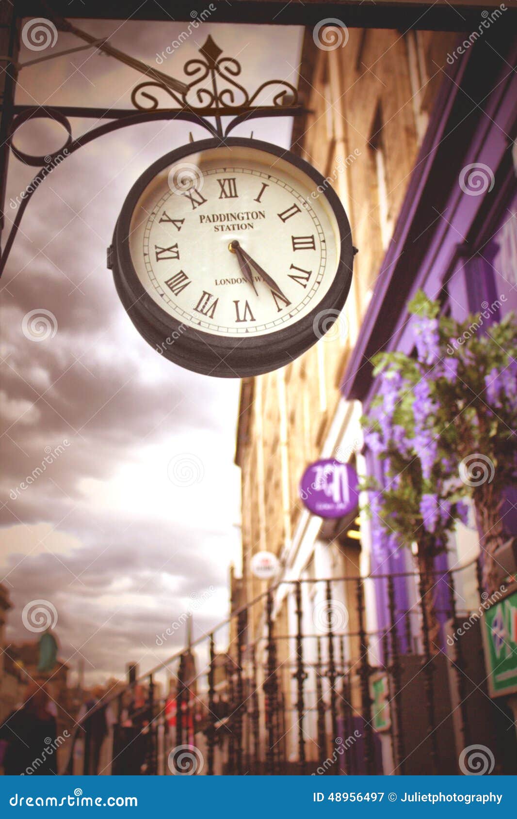 Very old vintage clock editorial photography. Image of downtown - 48956497