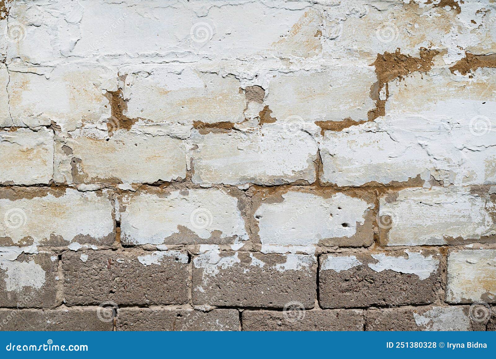 Chipped Plaster On The Wall. Traces Of Paint And Stains, There Are ...