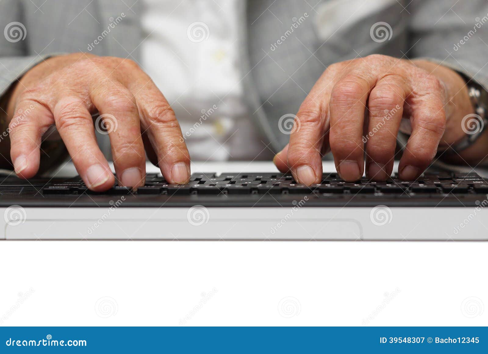 Very Old Woman Typing on Computer Keyboard Stock Image - Image of ...